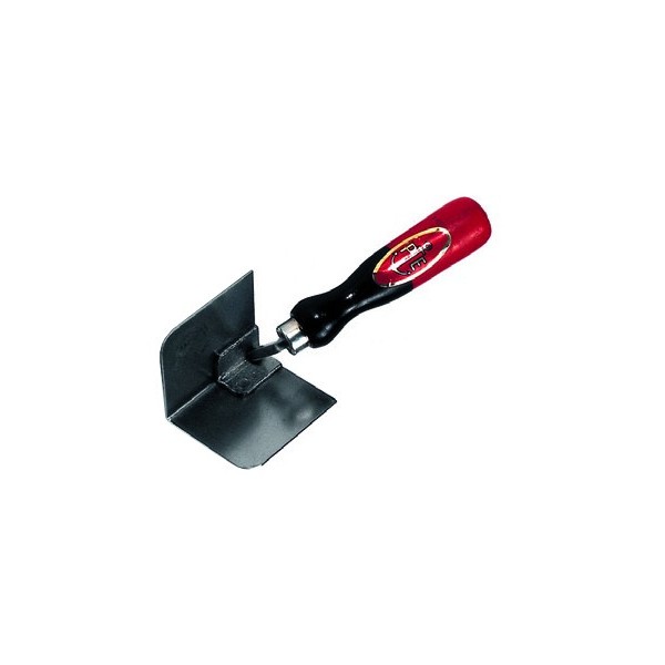 Profiled finishing trowel for internal sharp-edge corners wooden handle
